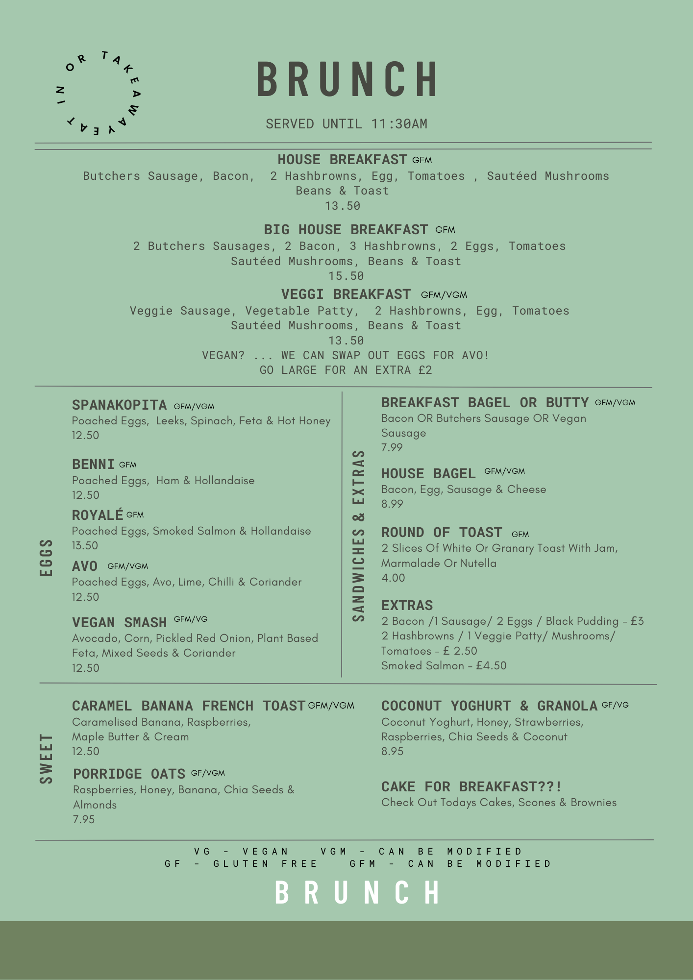 Menu The Lakehouse Cafe